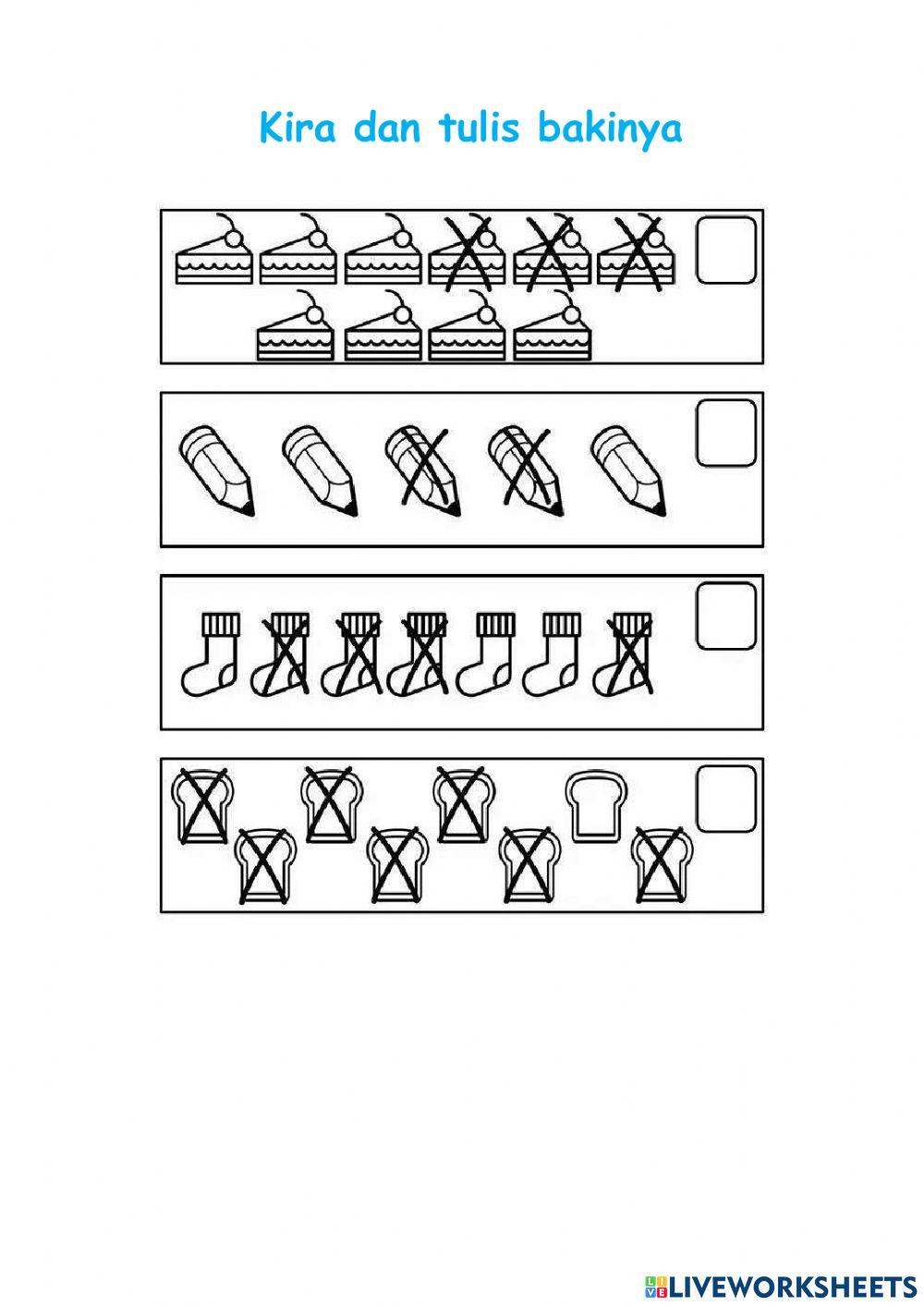 Matematik awal interactive activity | Live Worksheets