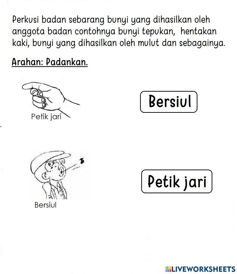 Perkusi badan online exercise | Live Worksheets