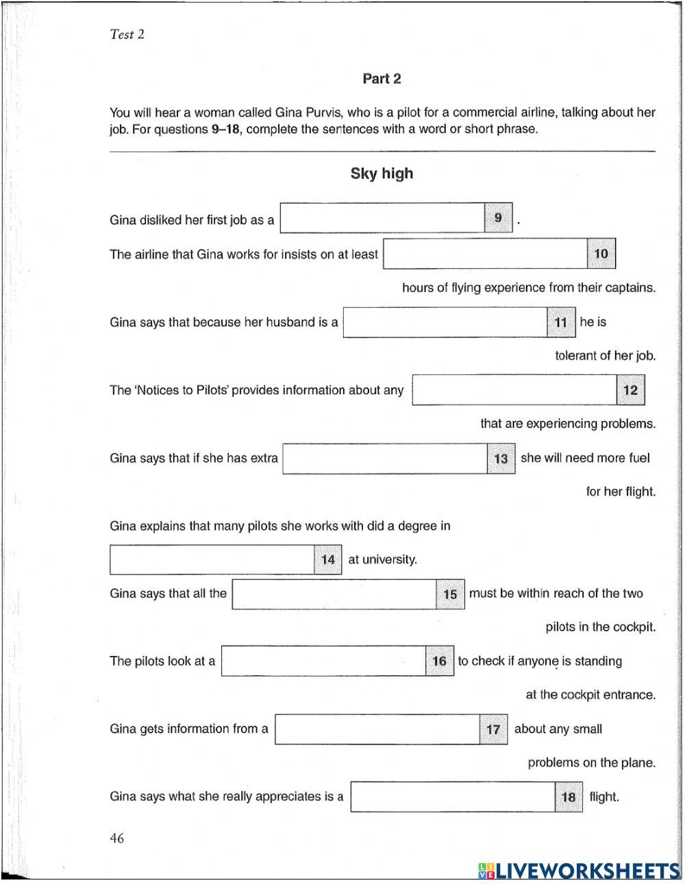B2 Listening te… | Free Interactive Worksheets | 6660750