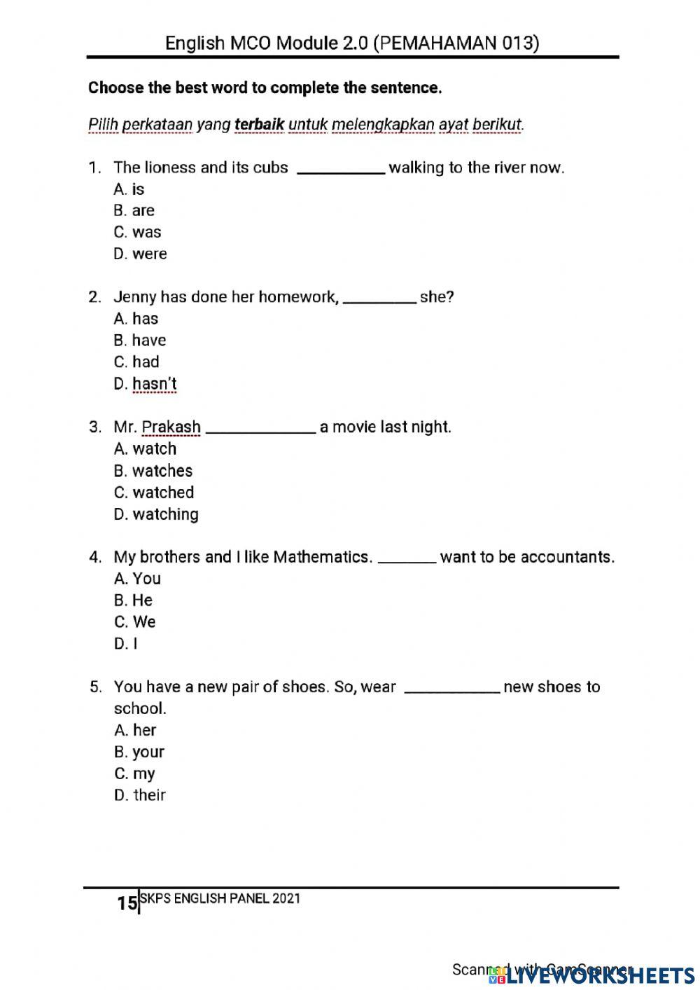 1166340 | Mco module 2.0 | nuruldania07 | LiveWorksheets