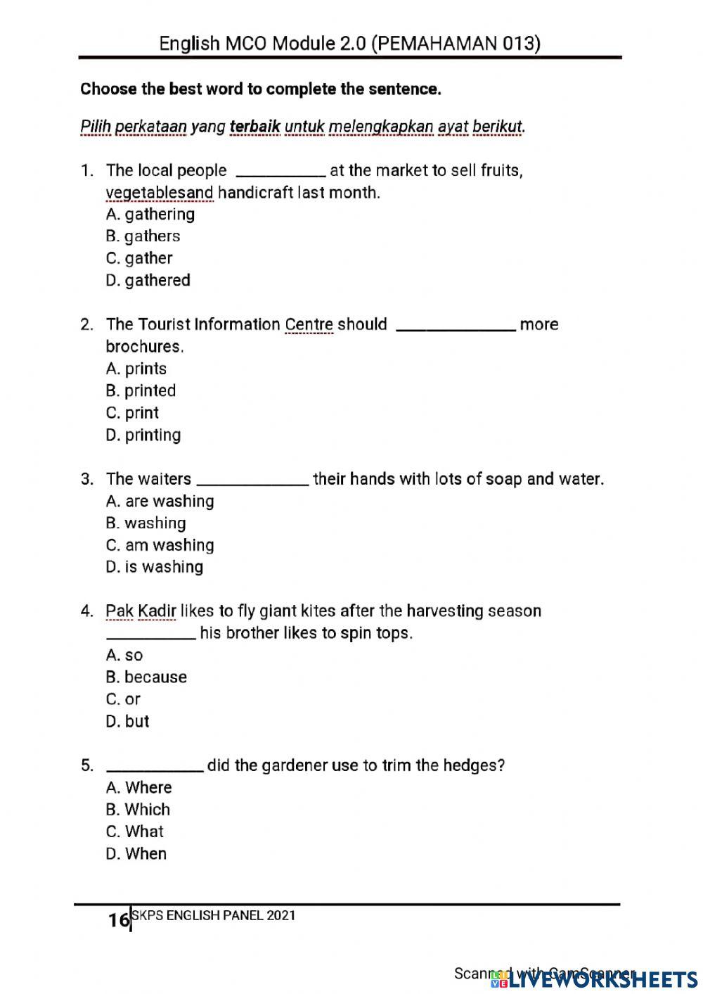 1166340 | Mco module 2.0 | nuruldania07 | LiveWorksheets