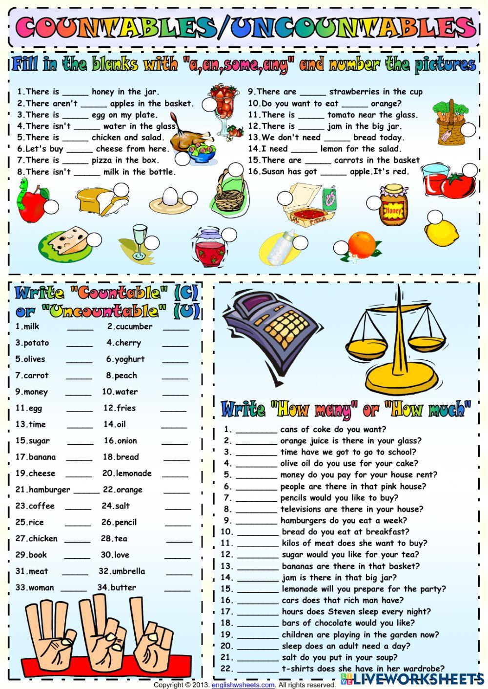 Countable and U… | Free Interactive Worksheets | 6660932