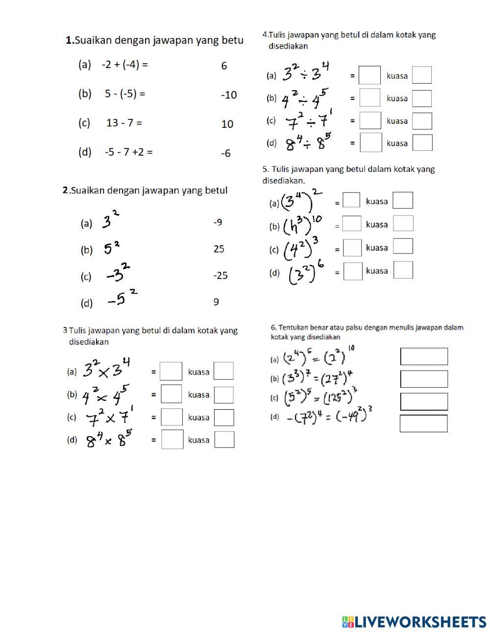 Matematik T3 interactive exercise | Live Worksheets