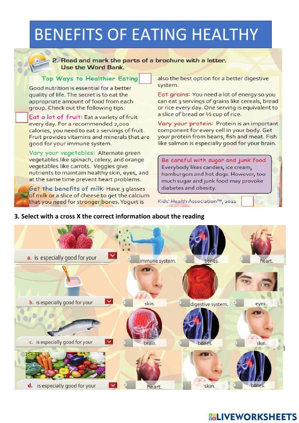 Healthy life style | LiveWorksheets | 1167132