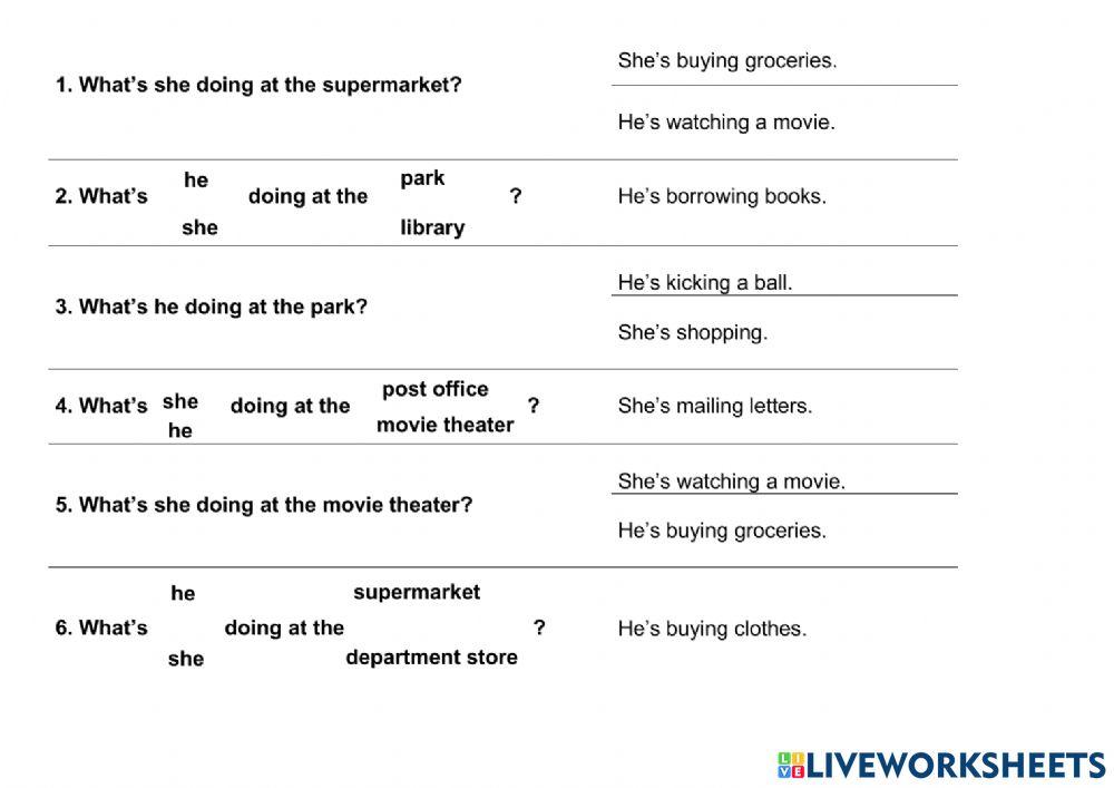Things to do online activity | Live Worksheets