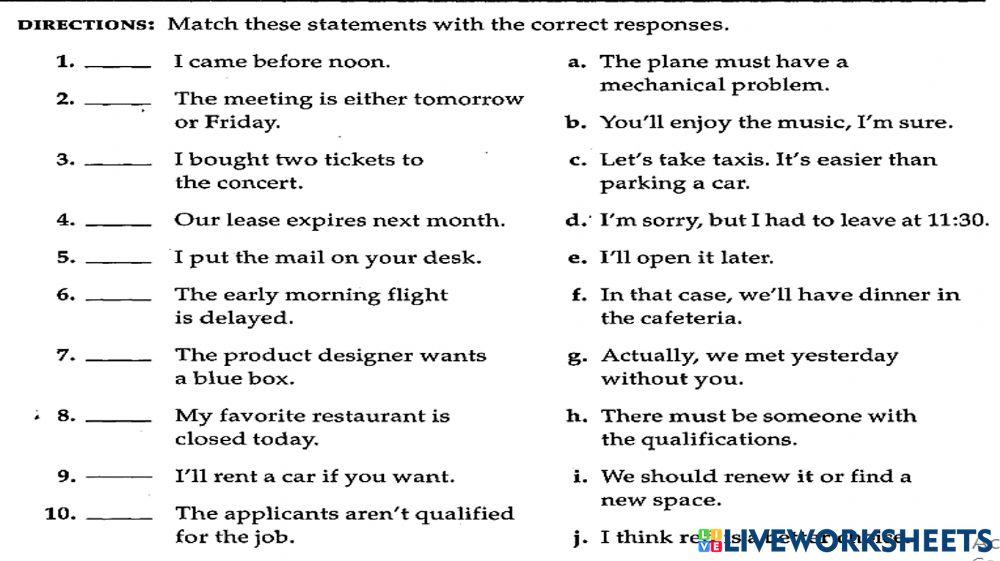 5096502 | TOEIC-PART 2 | viennguyen | LiveWorksheets