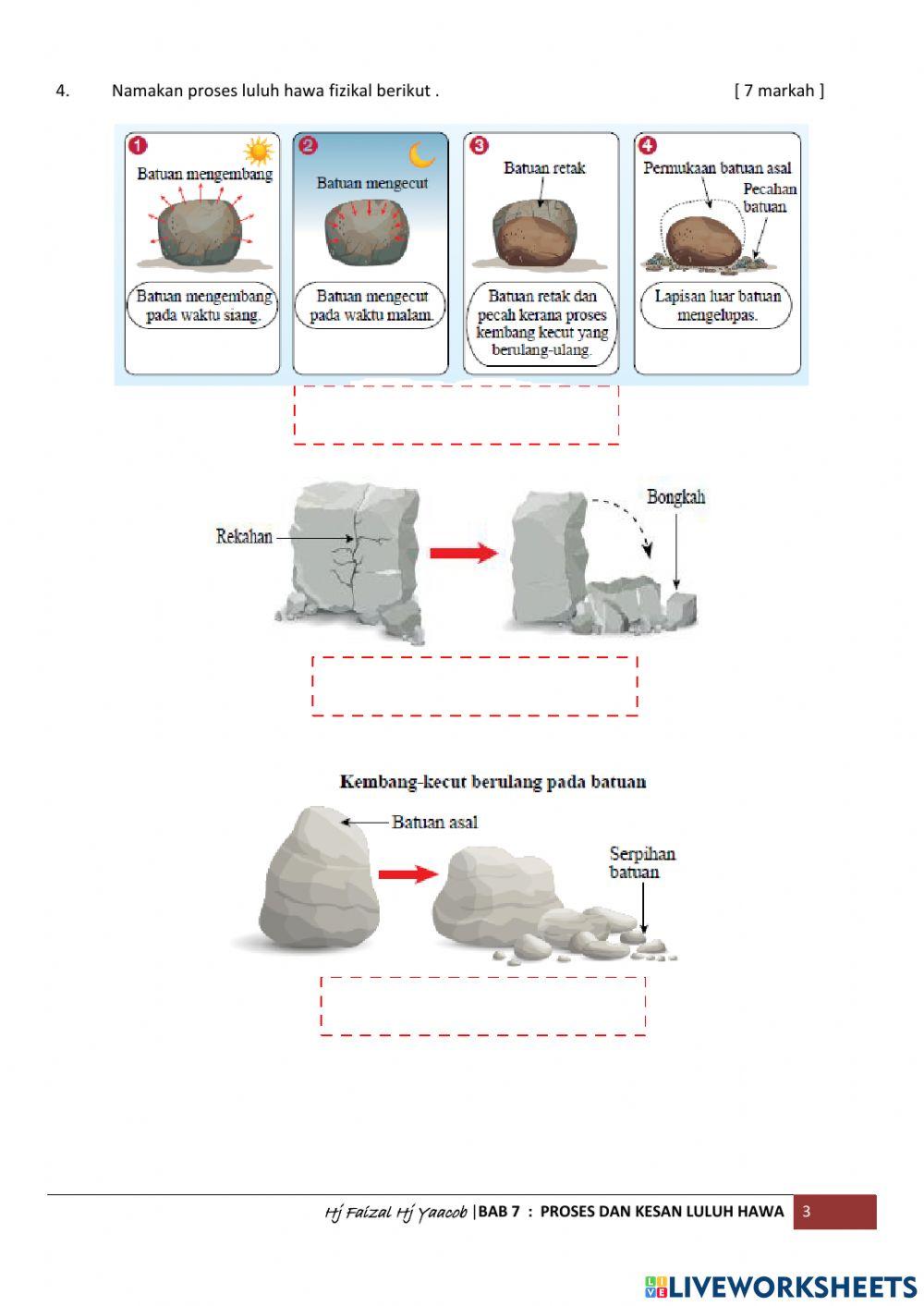 Bab 7 : Proses dan Kesan Luluh Hawa worksheet | Live Worksheets