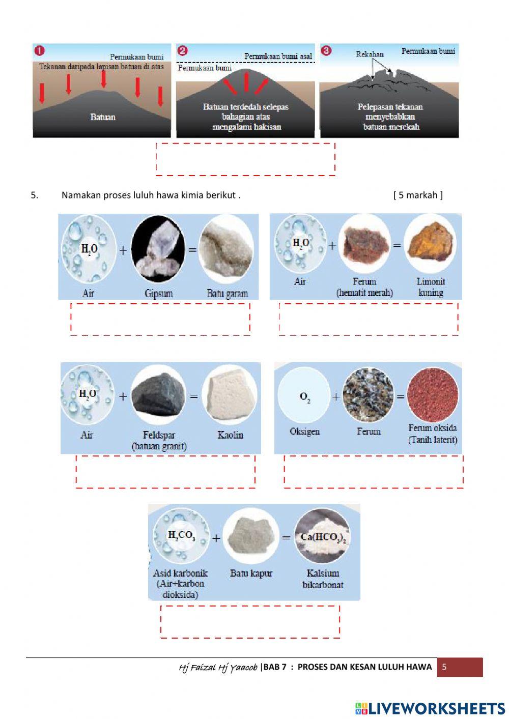 Bab 7 : Proses dan Kesan Luluh Hawa worksheet | Live Worksheets