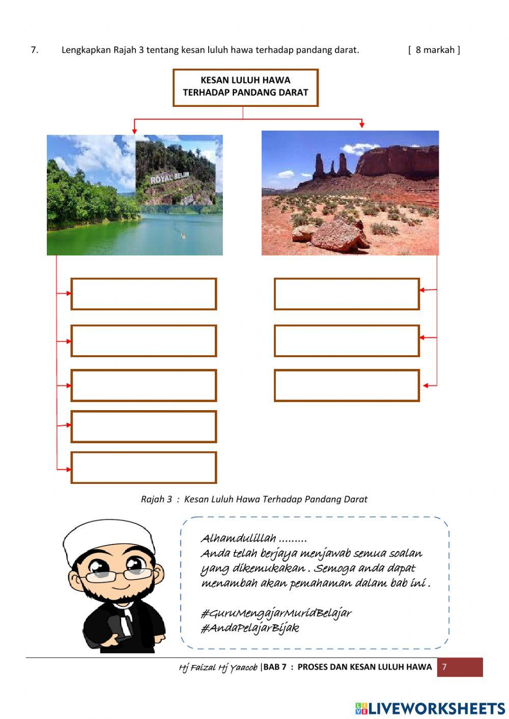 Bab 7 : Proses dan Kesan Luluh Hawa worksheet | Live Worksheets