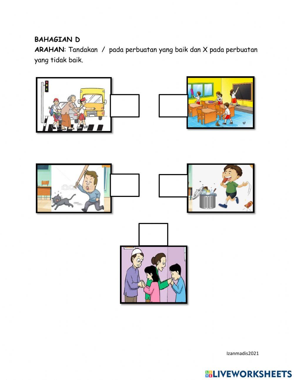 Pentaksiran pendidikan sahsiah worksheet | Live Worksheets