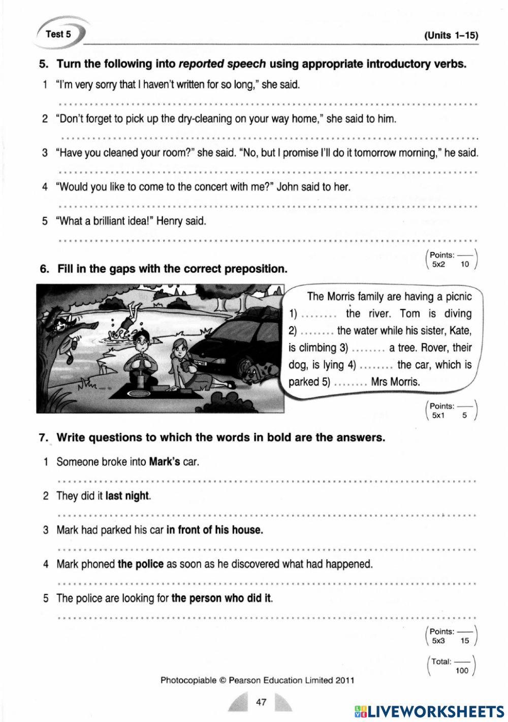 New Round Up 5 Teacher's Book- Test 5 online exercise for | Live Worksheets