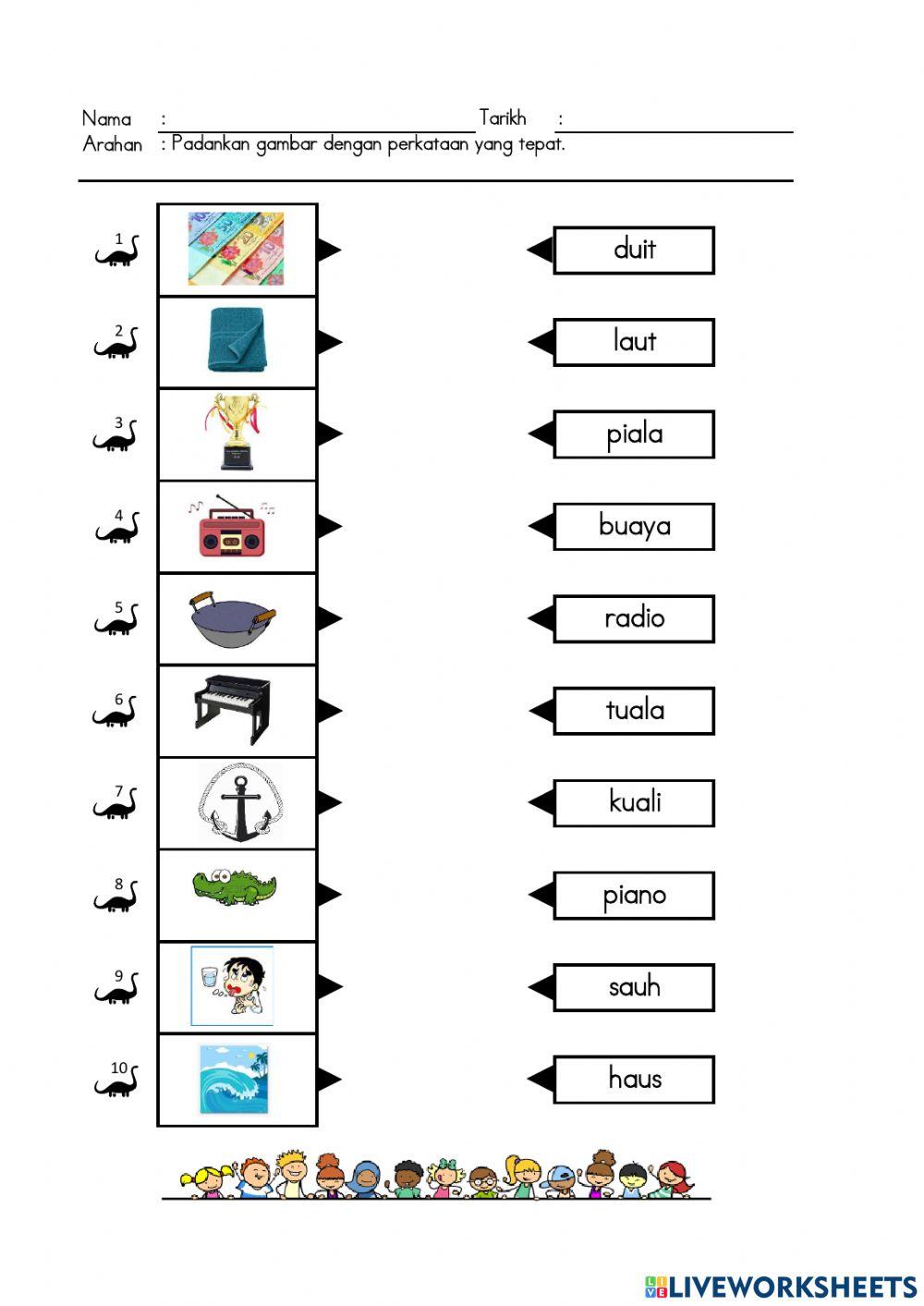 Padankan : Perkataan Vokal Berganding worksheet | Live Worksheets
