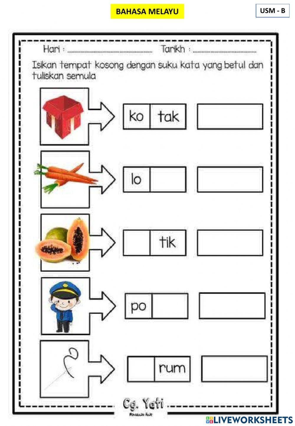 Kvk interactive exercise for ARAS RENDAH | Live Worksheets