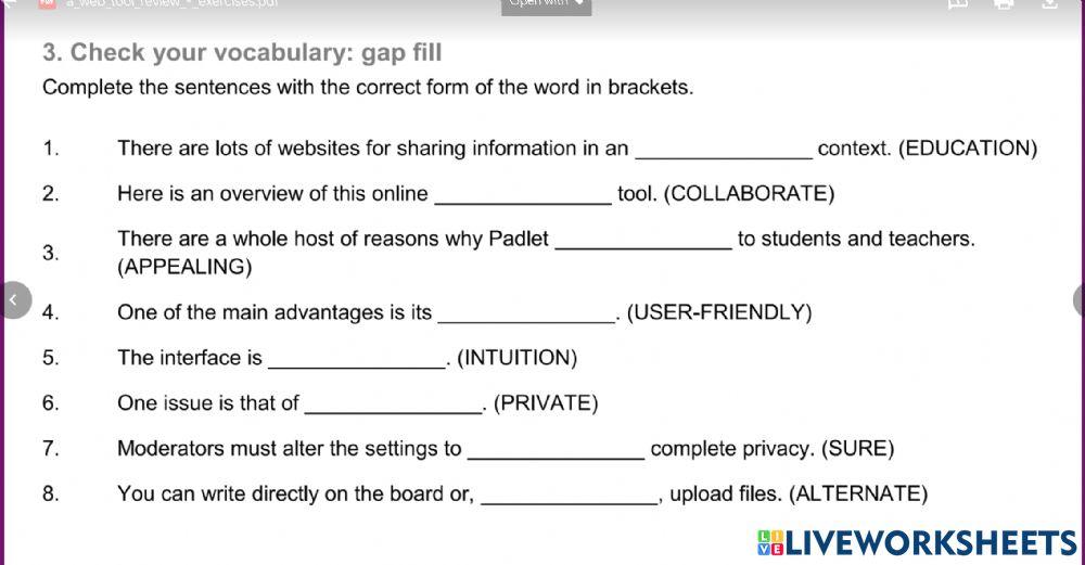 Writing a Review interactive exercise | Live Worksheets