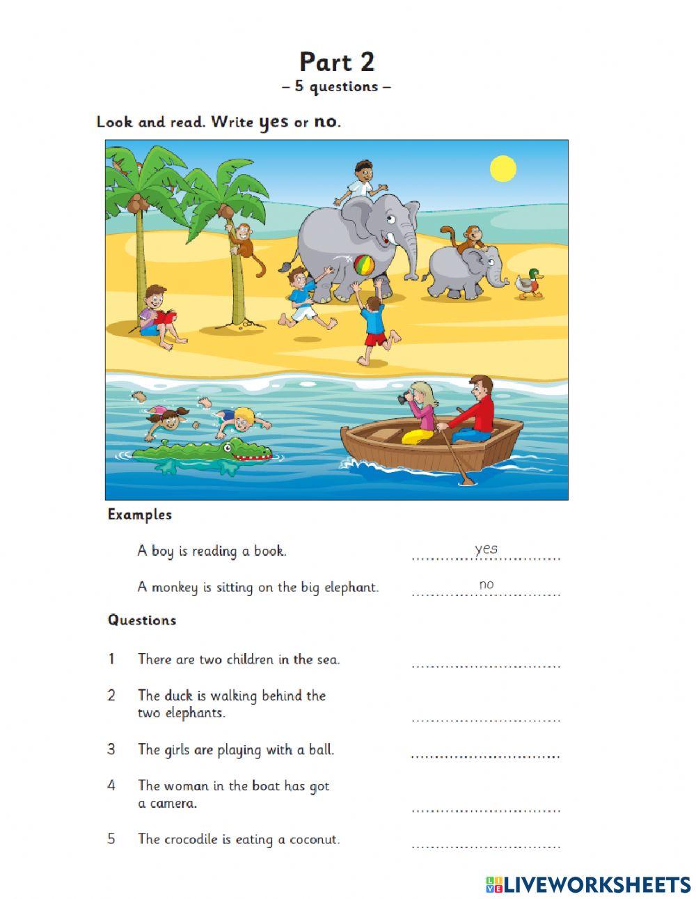 Young learners practice 2 SHORTENED worksheet | Live Worksheets