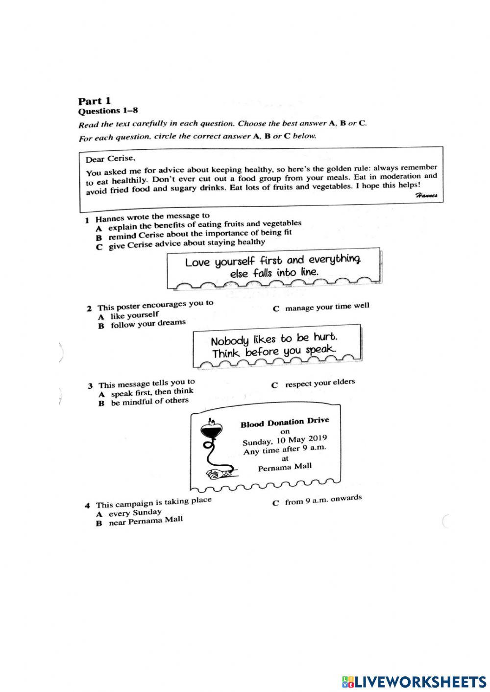 MCQs Practice worksheet | Live Worksheets