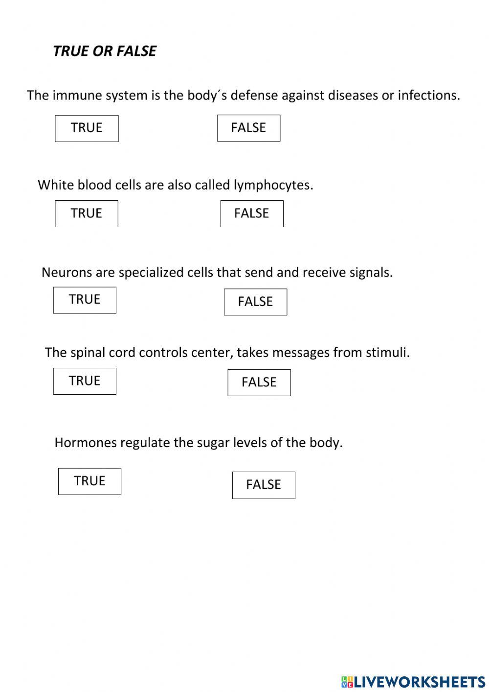 Science online exercise for 6 | Live Worksheets