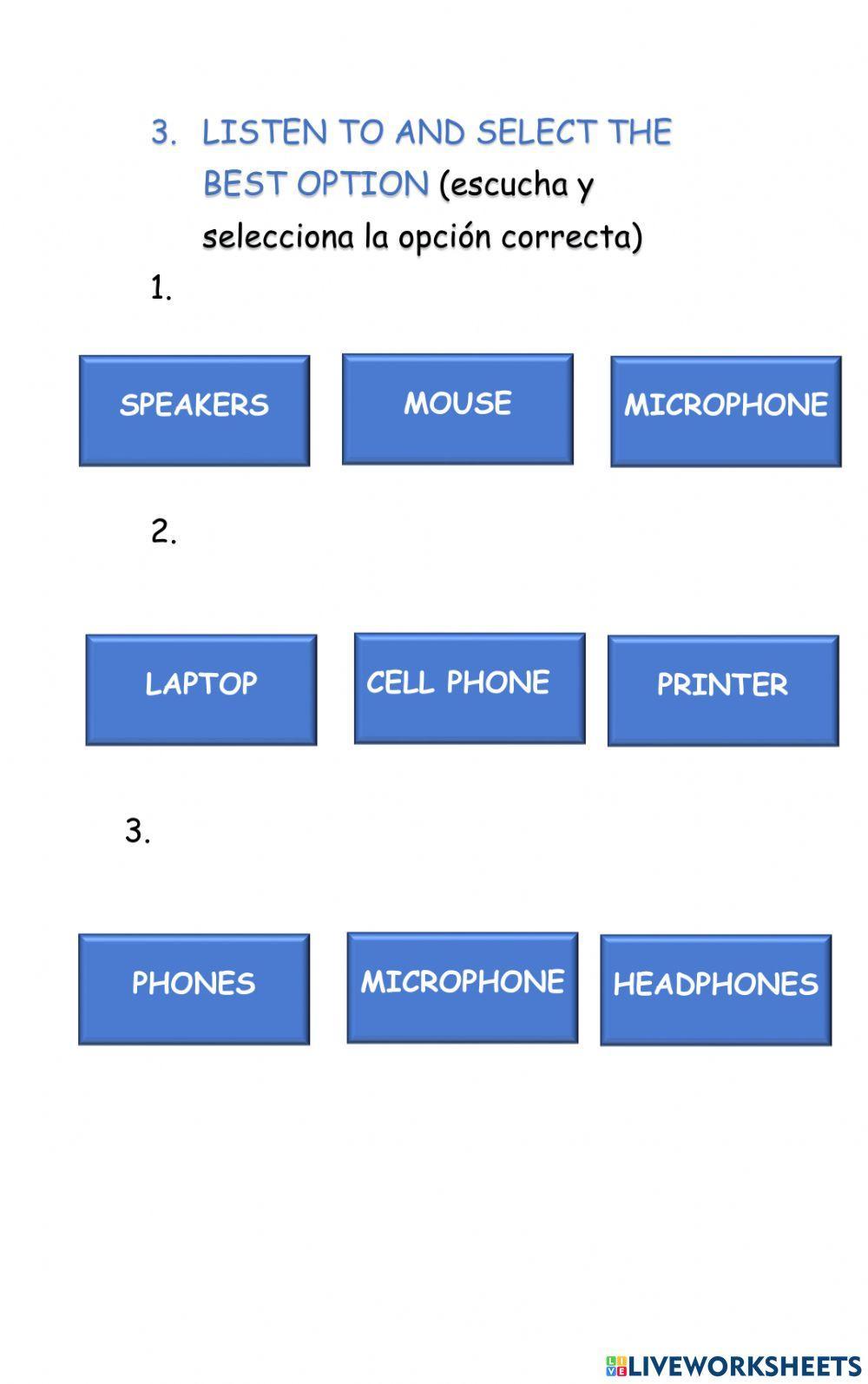 Devices interactive exercise | Live Worksheets
