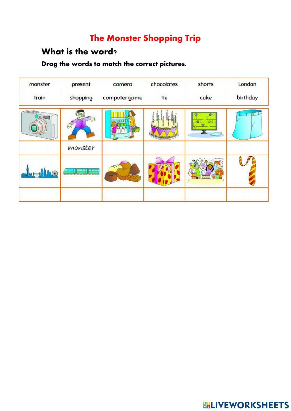 The Monster Sho… | Free Interactive Worksheets | 1169932