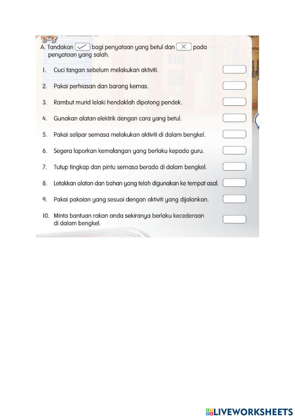 Bahasa Melayu Komunikasi Pendidikan Khas exercise | Live Worksheets