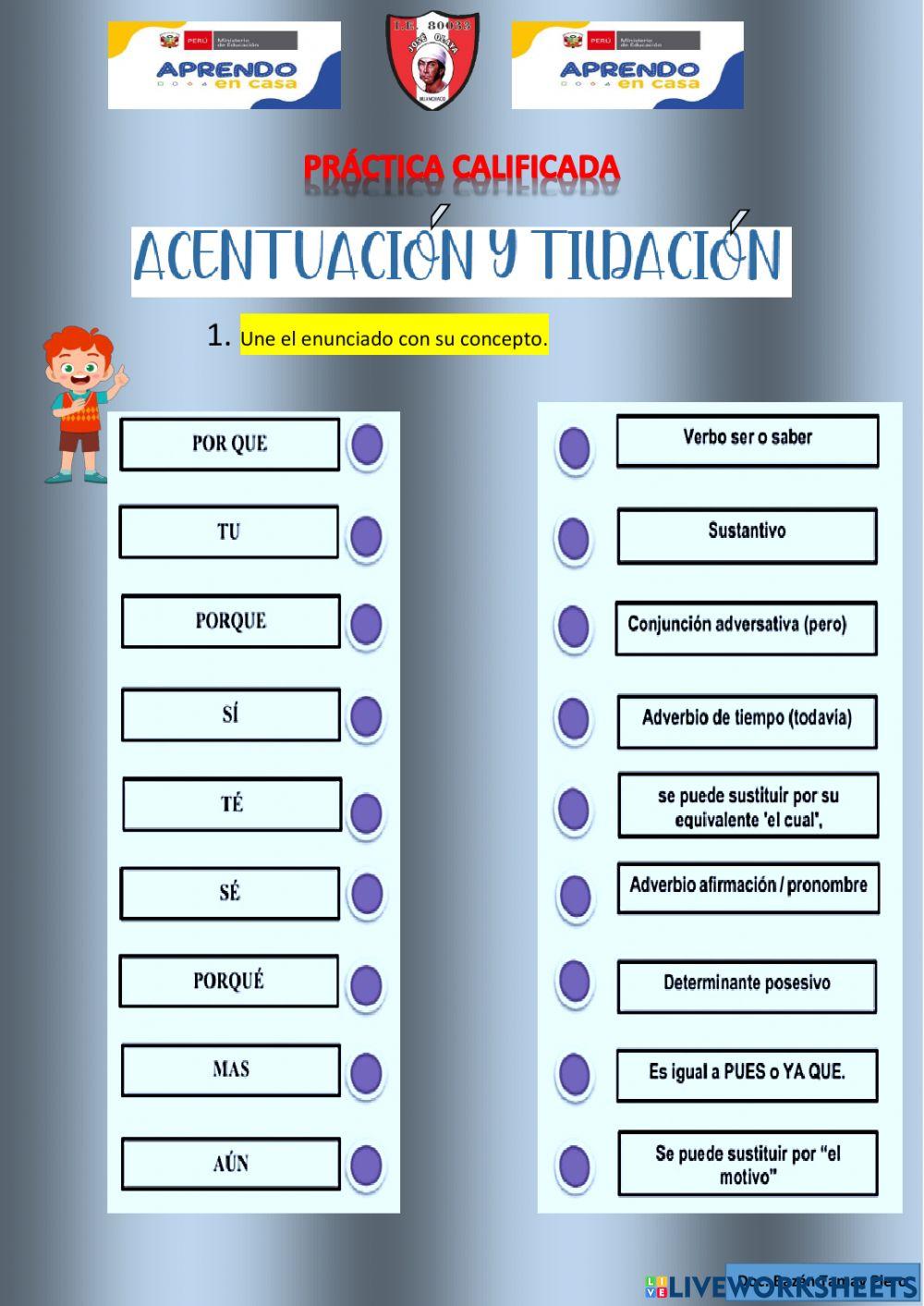 Acentuación y t… | Free Interactive Worksheets | 1170770