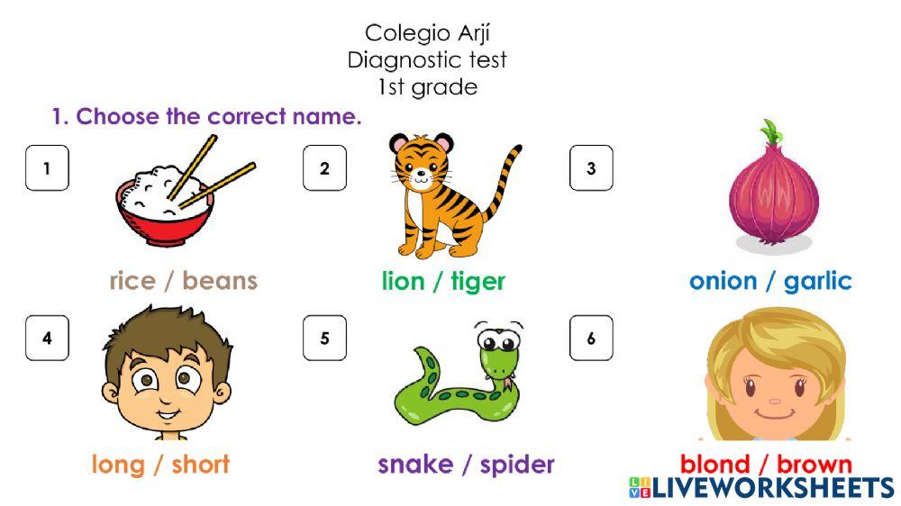 DT...Vocabulary 1st grade worksheet | Live Worksheets