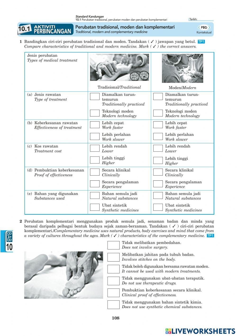 SAINS TINGKATAN 4 BAB 10 online exercise for | Live Worksheets