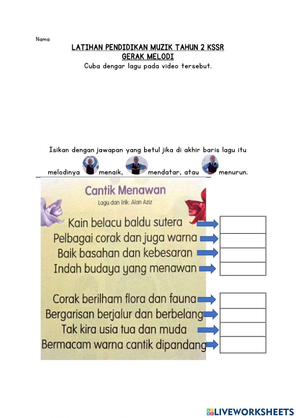 pmz 2 gerak mel… | Free Interactive Worksheets | 1170878