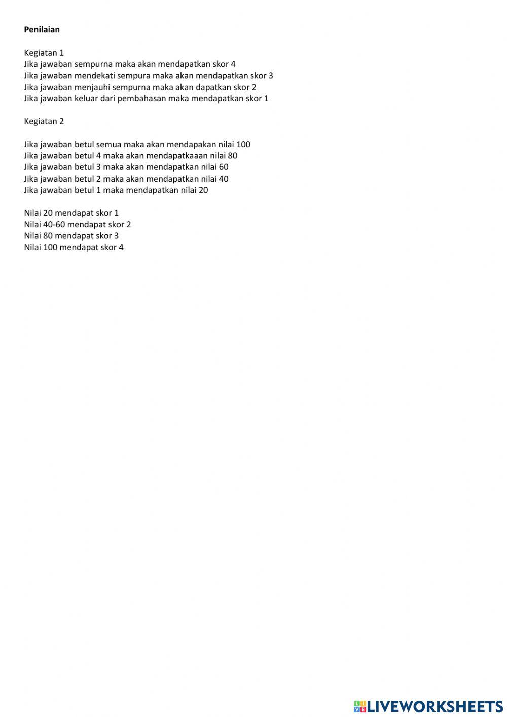 Lkpd luring interactive worksheet | Live Worksheets