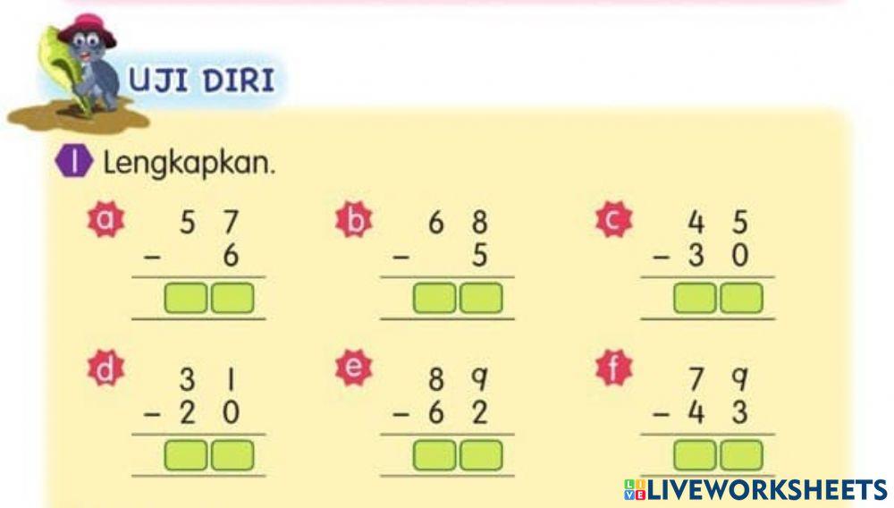 Pdf online exercise: Matematik Tahun 1 | Live Worksheets