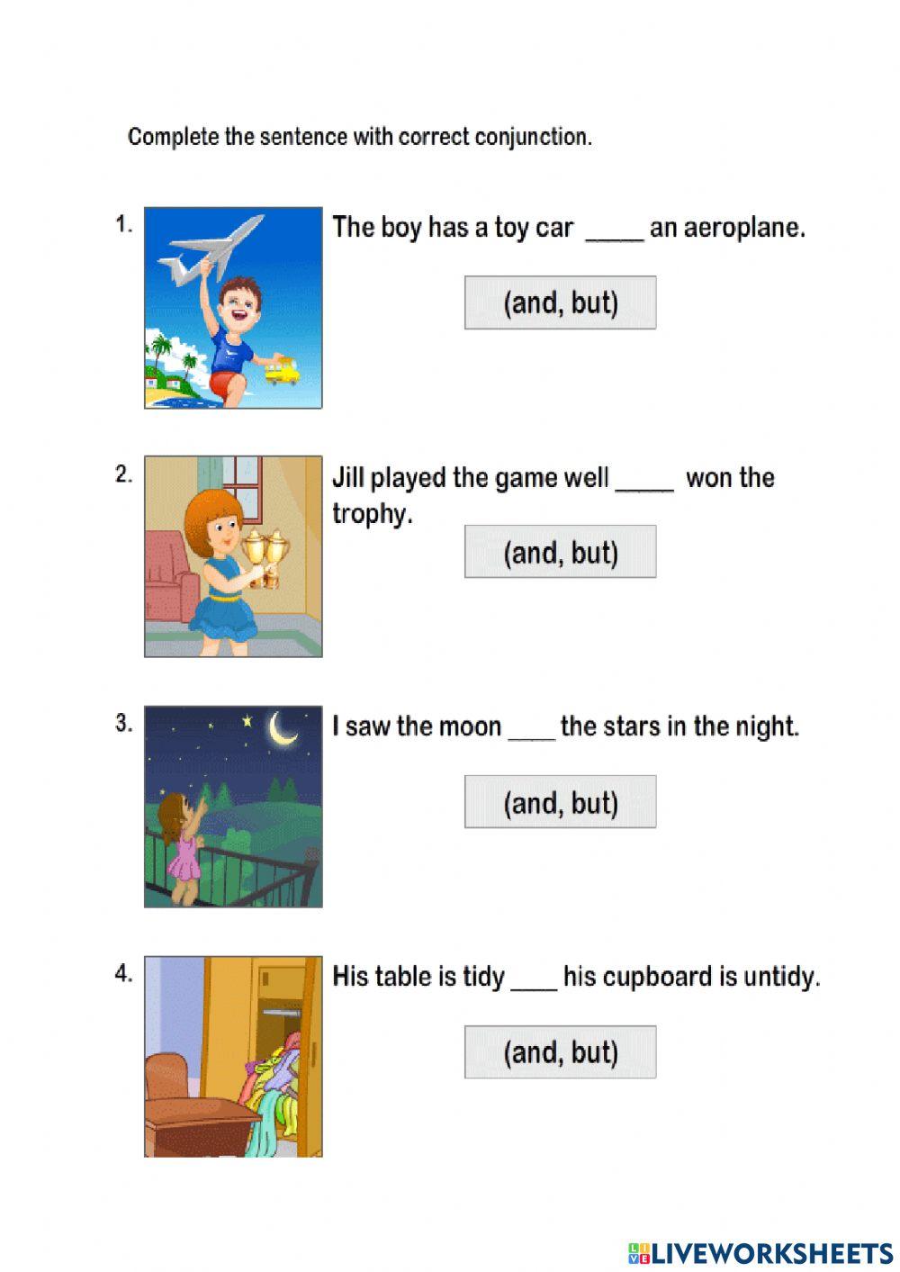 Conjunction 1 | Free Interactive Worksheets | 1172314