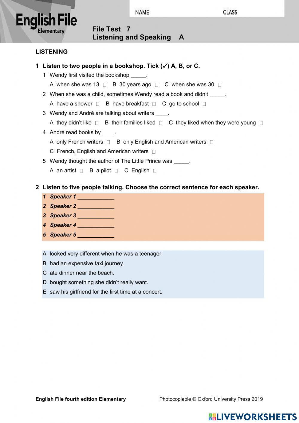 ELEMENTARY 2 - … | Free Interactive Worksheets | 5098717