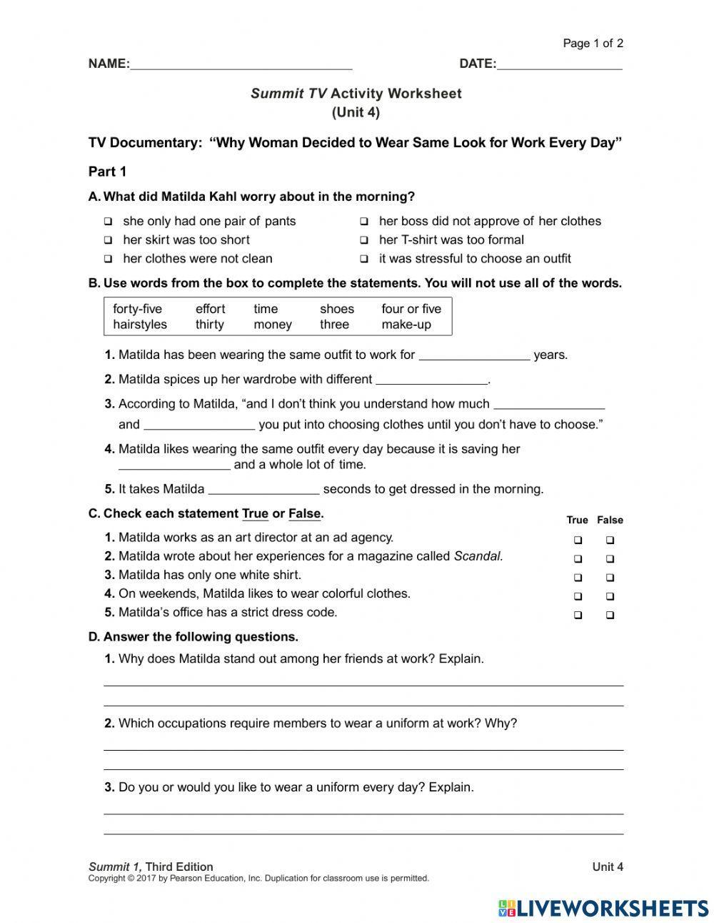 Worksheets Unit… | Free Interactive Worksheets | 1172954