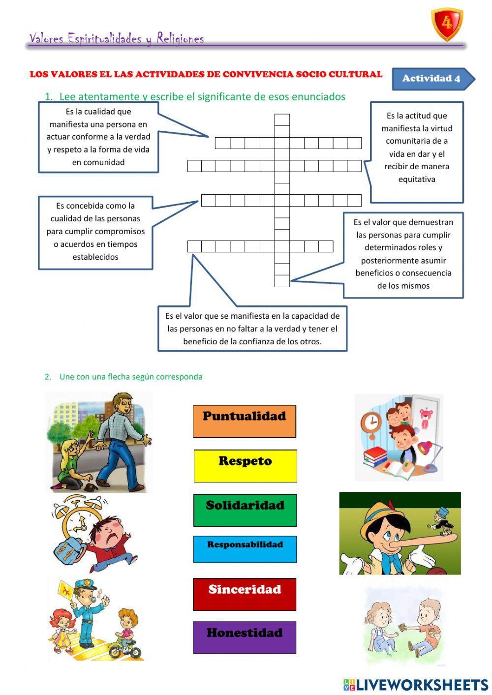 Los valores en … | Free Interactive Worksheets | 1173116