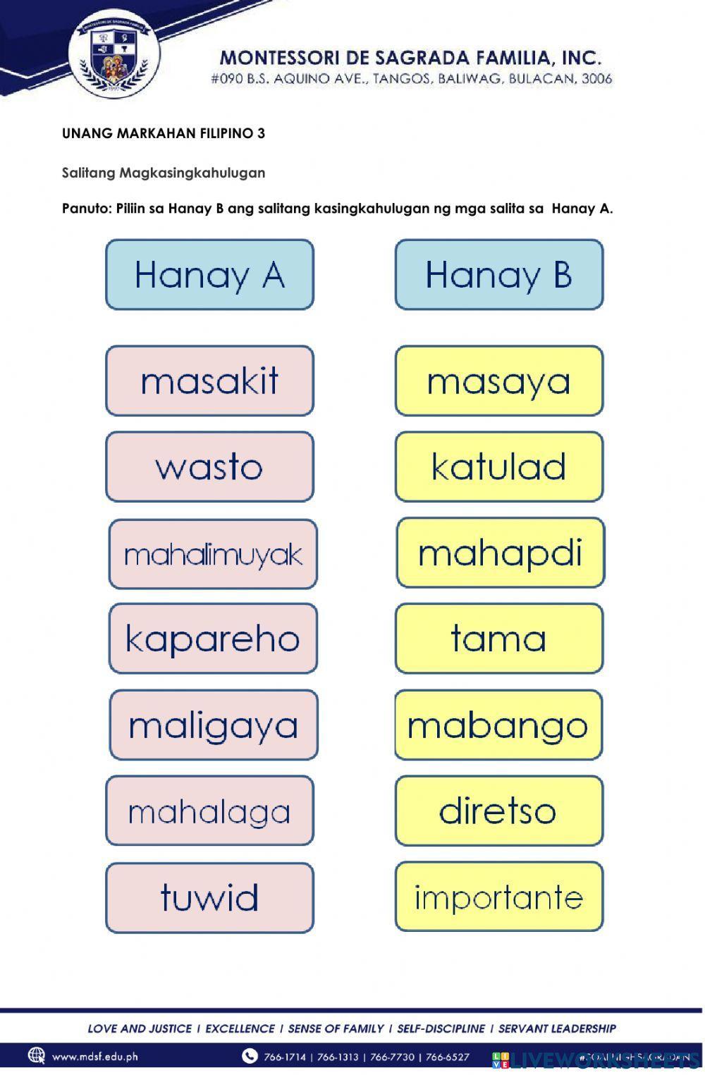Filipino 3 Quarter 2 Module 3 Salitang Magkasingkahulugan At
