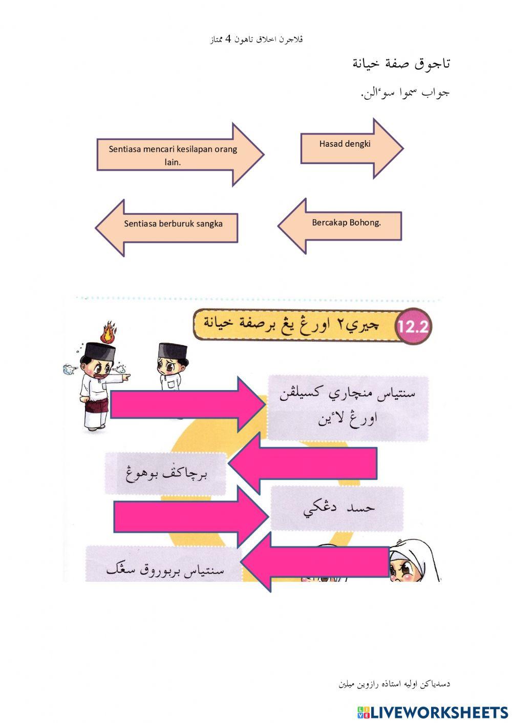 Latihan sifat Khianat-2 worksheet | Live Worksheets