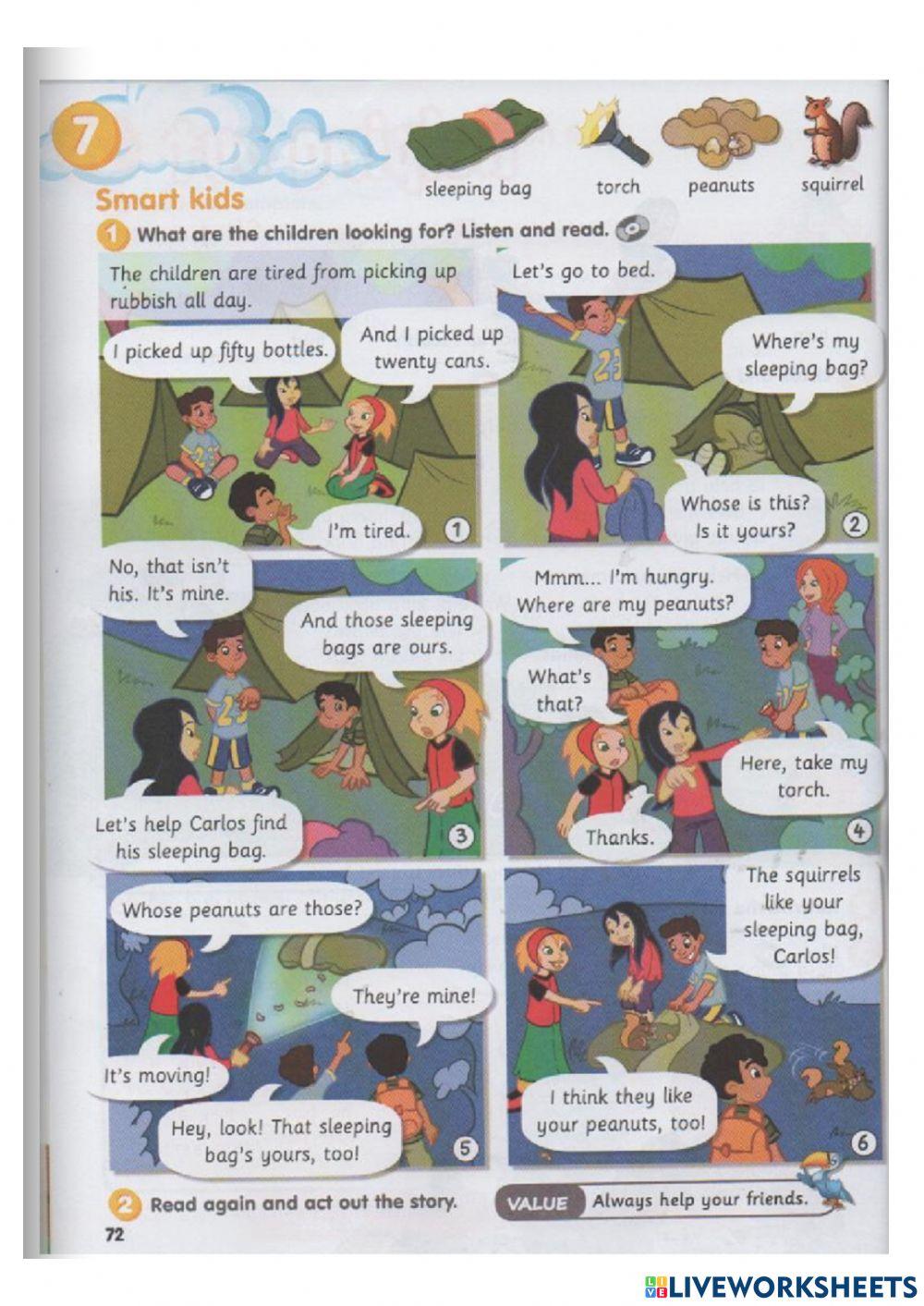 Helping out READING worksheet | Live Worksheets