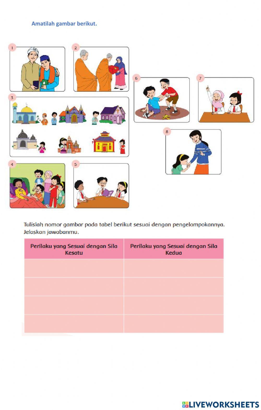LKPD Kelas 6 Tema 1 ST 1 Pb 2 worksheet | Live Worksheets