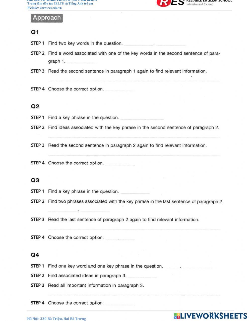 RL For Pre Les 11 Reading (1) worksheet | Live Worksheets