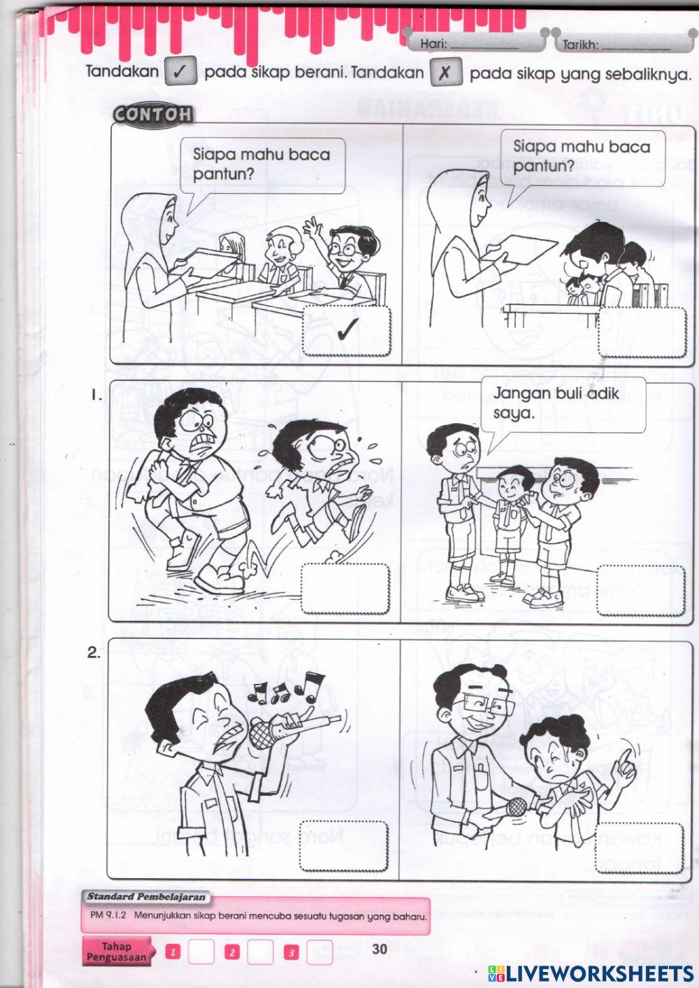 pENDIDIKAN MORAL PRASEKOLAH : KEBERANIAN online exercise for | Live ...