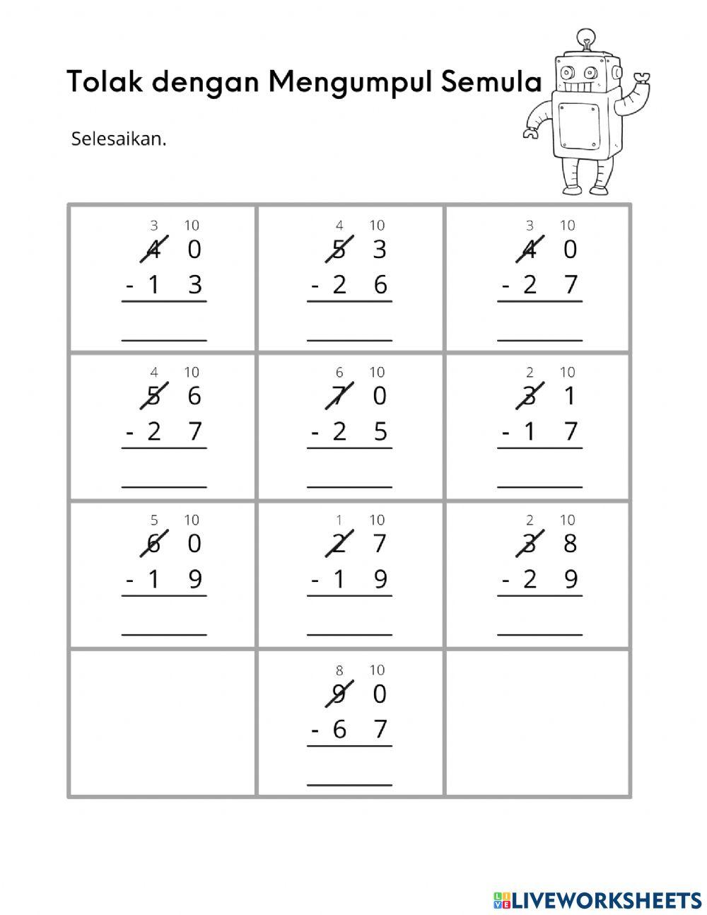 Tolak online exercise for Pemulihan | Live Worksheets