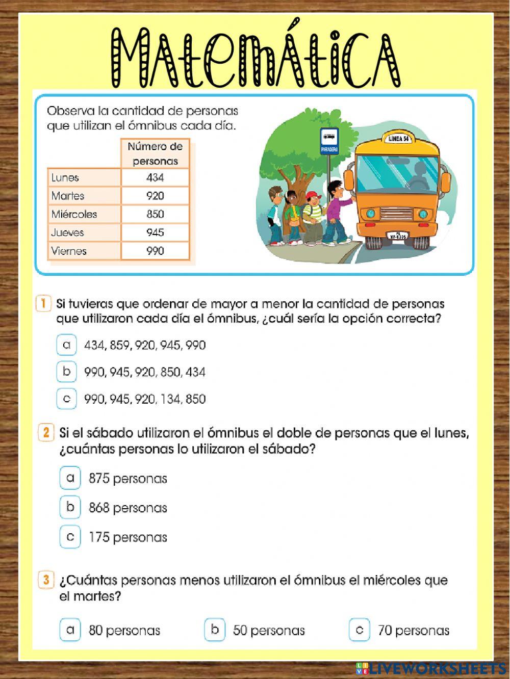 Matematicas online exercise for 2do grado | Live Worksheets