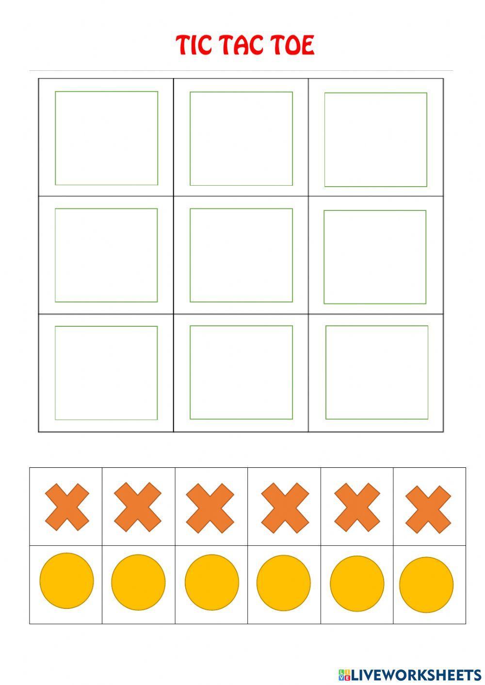 TIC TAC TOE | Free Interactive Worksheets | 1192696