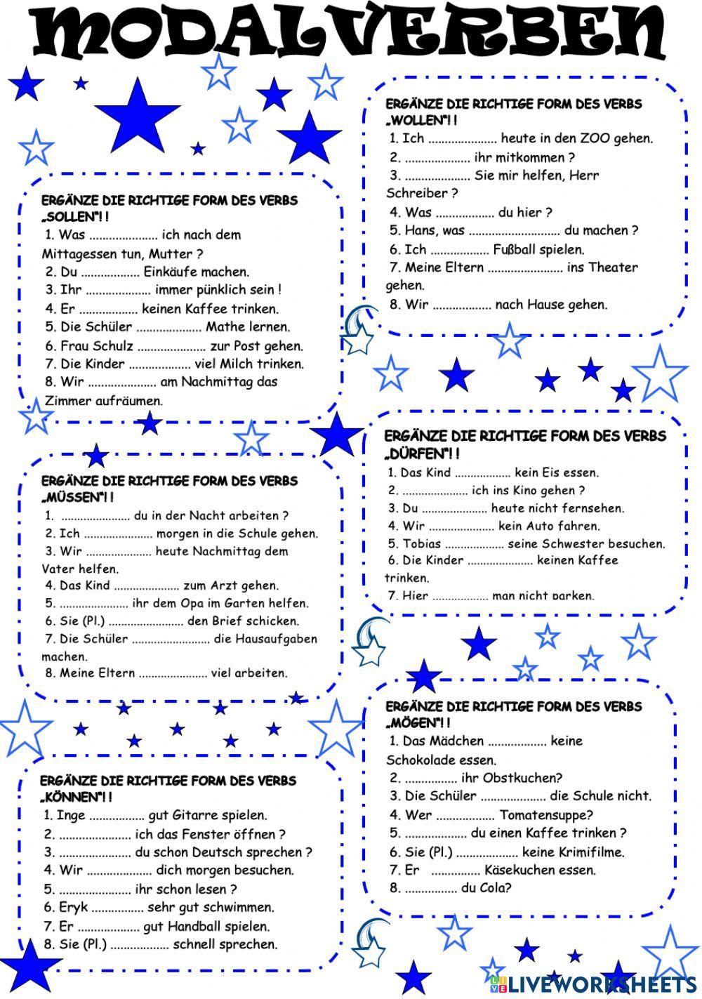 Modalverben | Free Interactive Worksheets | 1175791