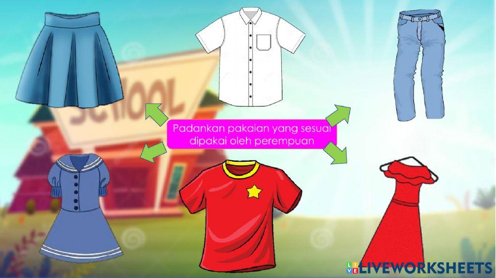 Memakai pakaian interactive worksheet | Live Worksheets