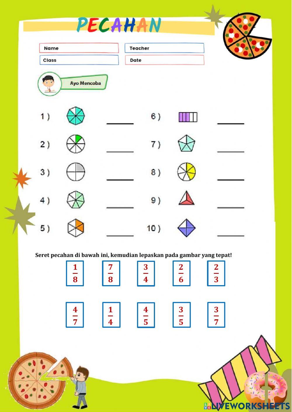 Pecahan 1176004 | Mira | LiveWorksheets