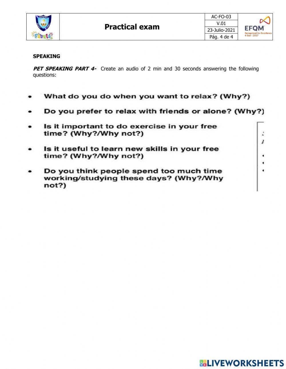 1176120 | 8th, English III, Practical exam | Yenny Hoyos