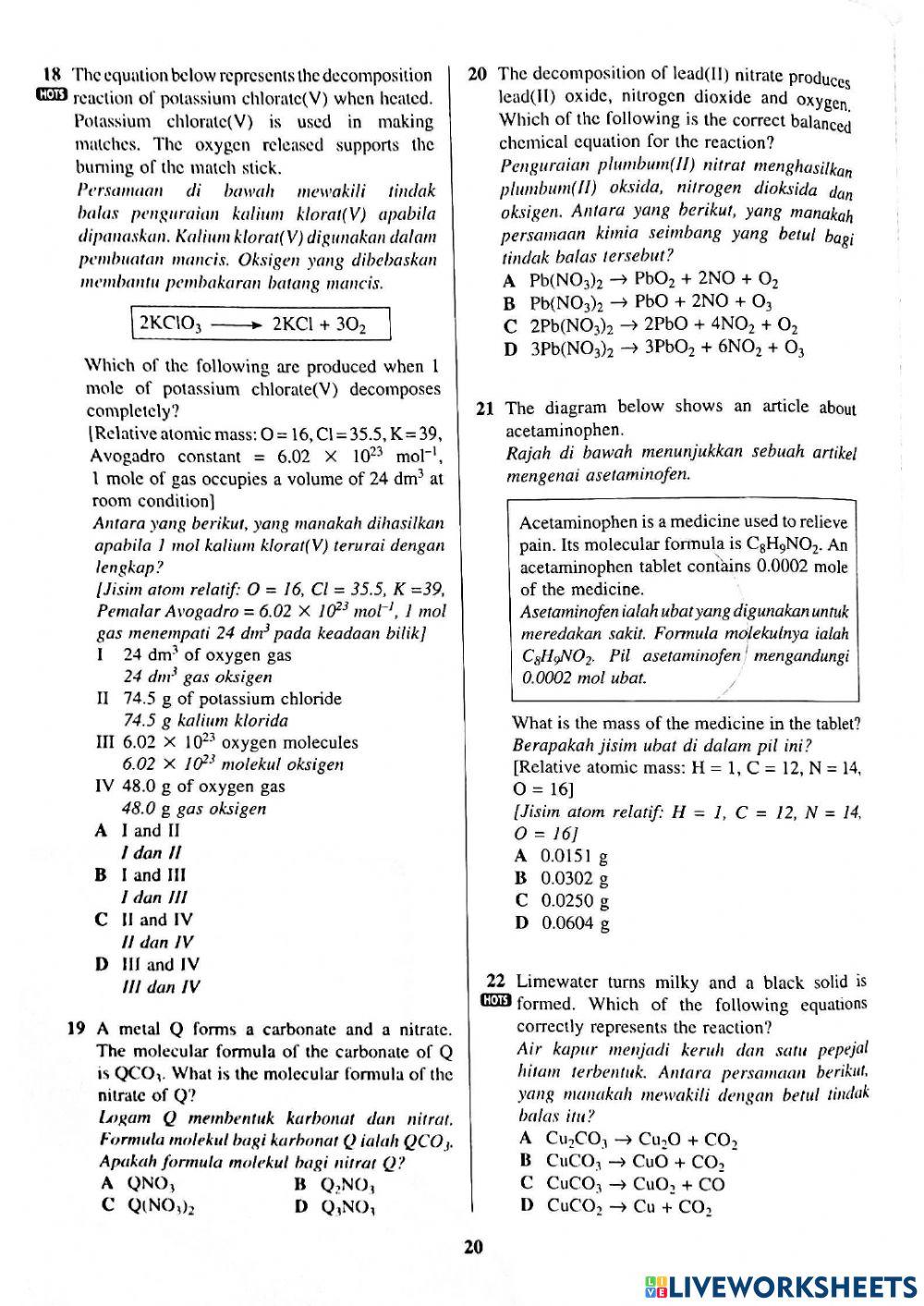 Kimia - Obj Bab… | Free Interactive Worksheets | 5100200