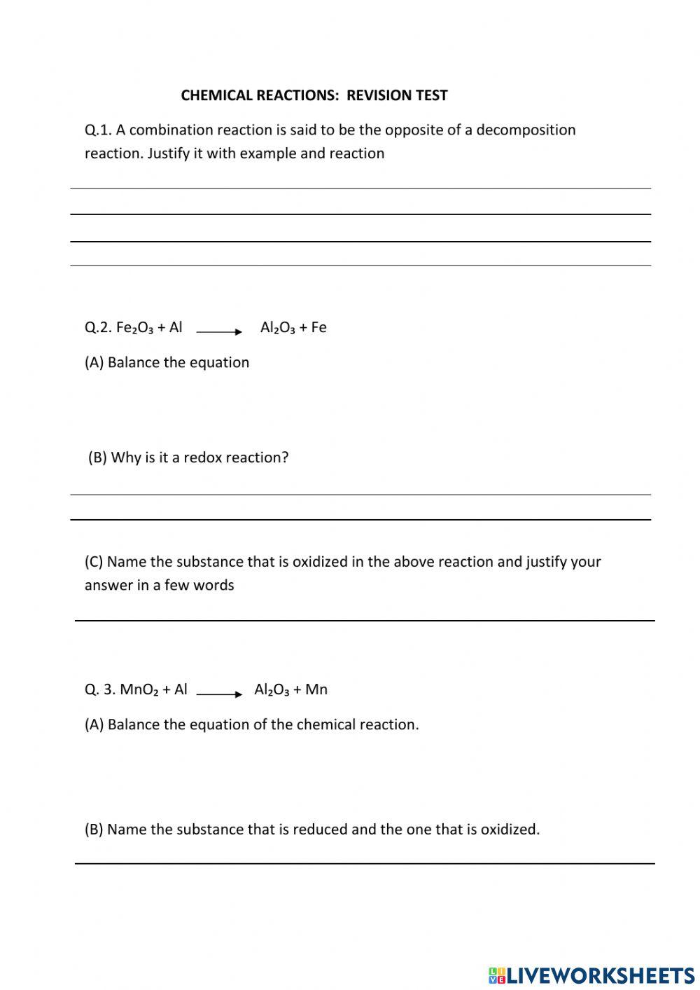 Joecy | Class 10 Chapter 1 Chemical Reactions and