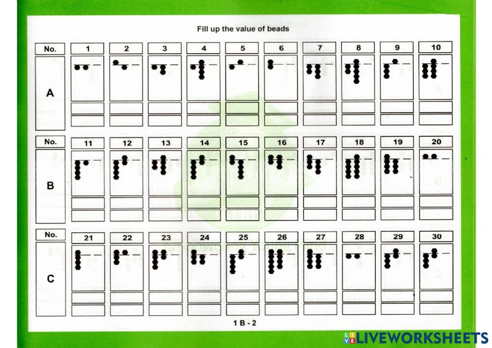 ABACUS LEVEL 1 … | Free Interactive Worksheets | 5100443